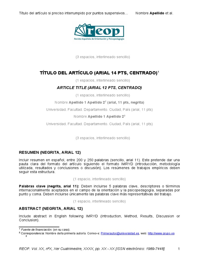 REOP - Anexo 1 - Plantilla-OTH | PDF | Citación | Traducciones