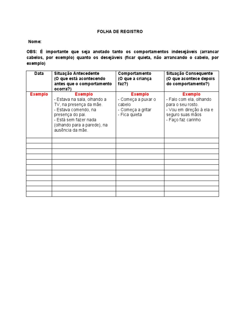Folha de Registro ABC | PDF