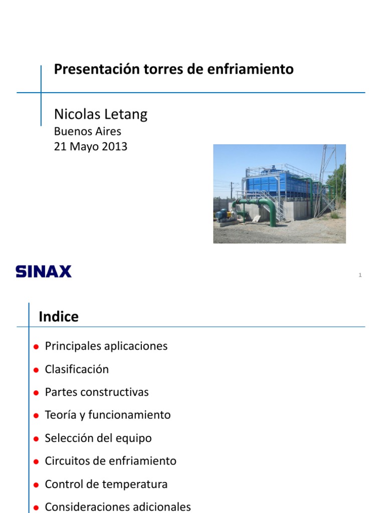 Curso - Torres de Enfriamiento SINAX | PDF | Agua | Evaporación
