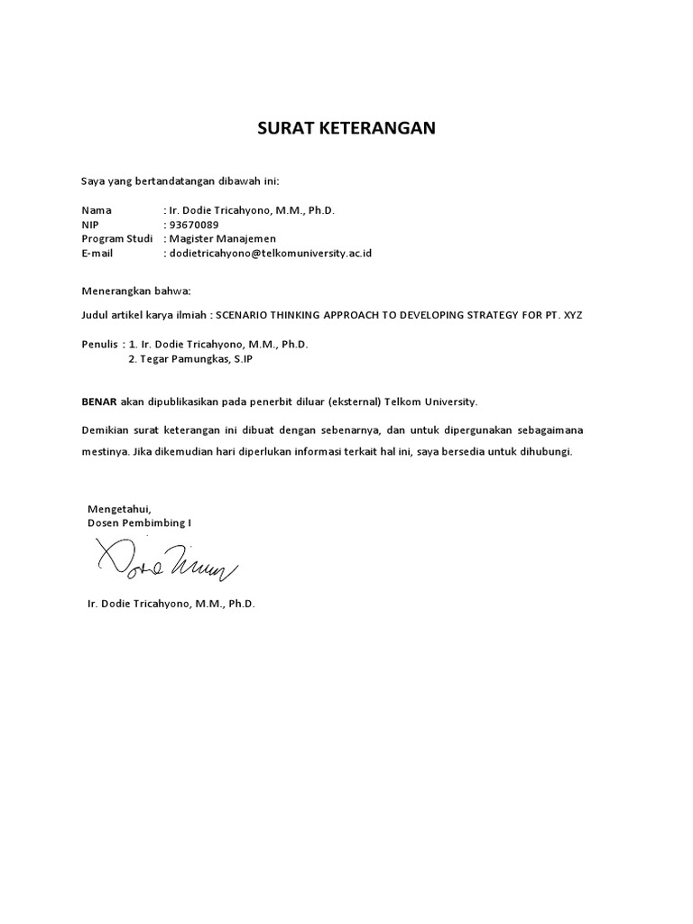 Rev Tegar P - Surat Keterangan Publikasi Eksternal | PDF
