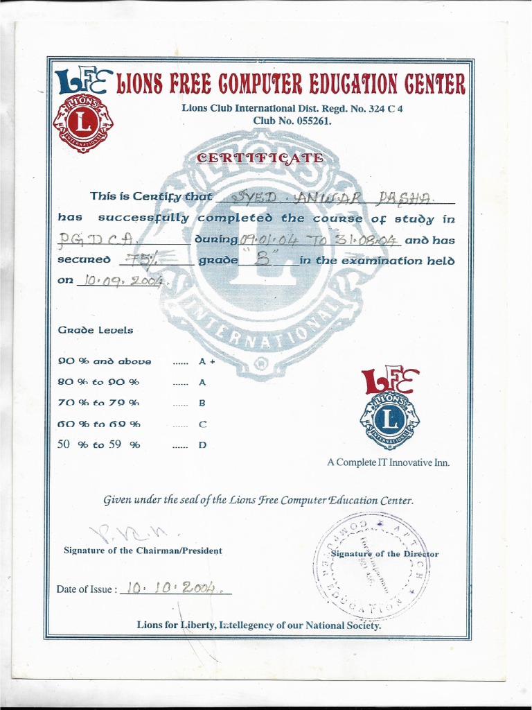 Computer Certificate | PDF