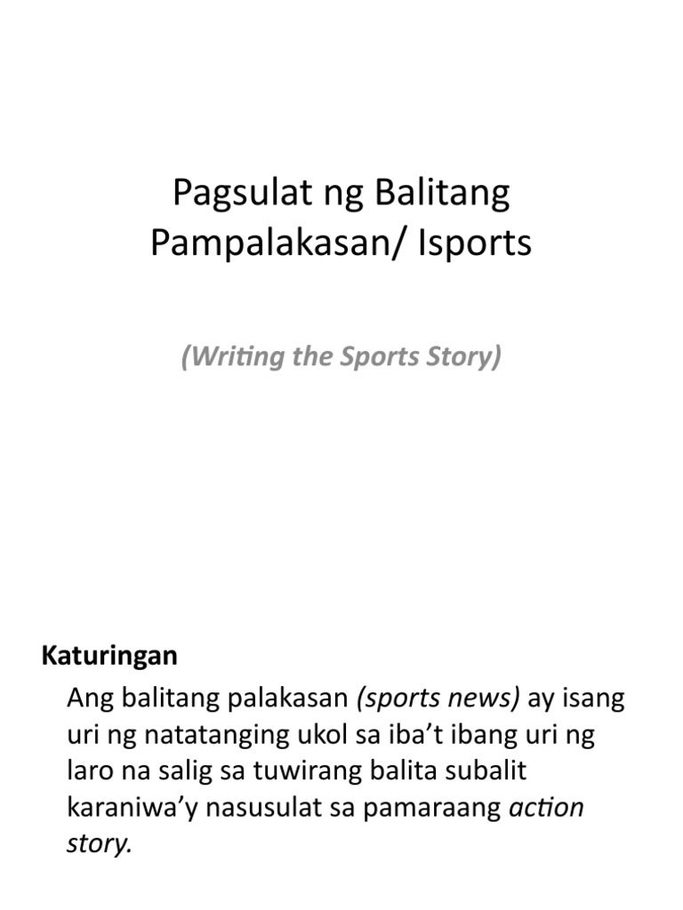 Pagsulat NG Balitang Pampalakasan | PDF