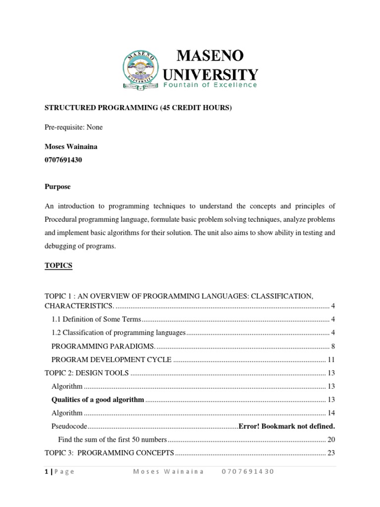 Structured Programming | PDF | Computer Program | Programming Structured Programming | PDF | Computer Program | Programming
