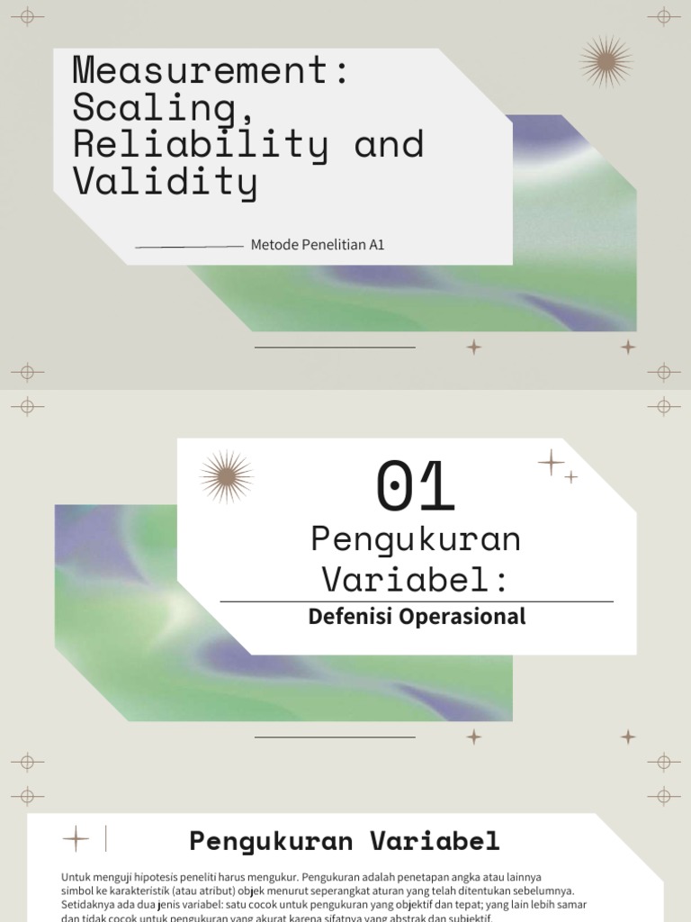 Measurement Scaling Reliability and Validity | PDF | Bisnis | Komputer