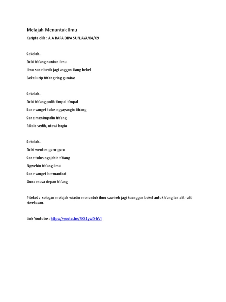 Melajah Menuntuk Ilmu | PDF