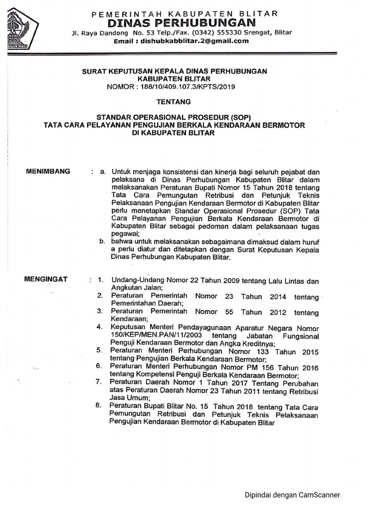 SOP PKB Kabupaten Blitar 4 | PDF