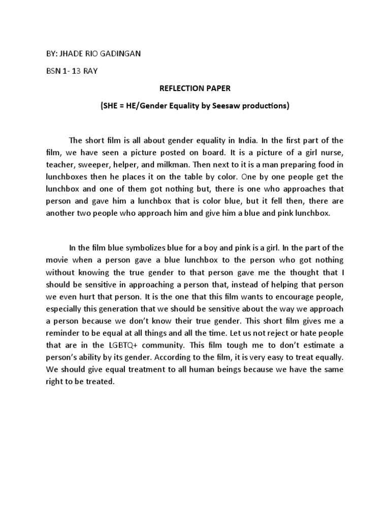 Reflection Paper #1 | PDF