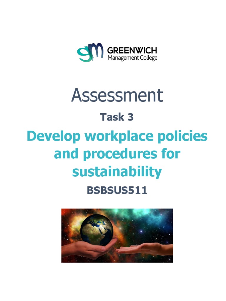 Assessment Task 3 - BSBSUS511 V1.1 Pim | PDF | Policy | Sustainability
