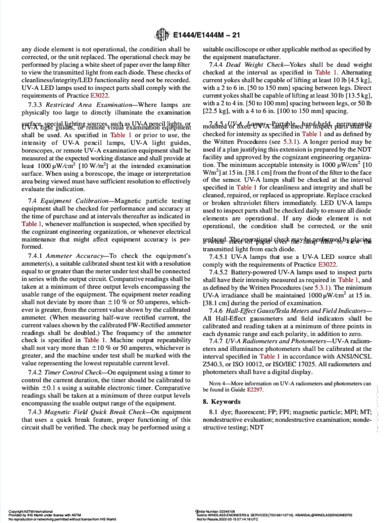 ASTM E1444-E1444M (2021) - Part9 | PDF | Ultraviolet | Electrical Engineering