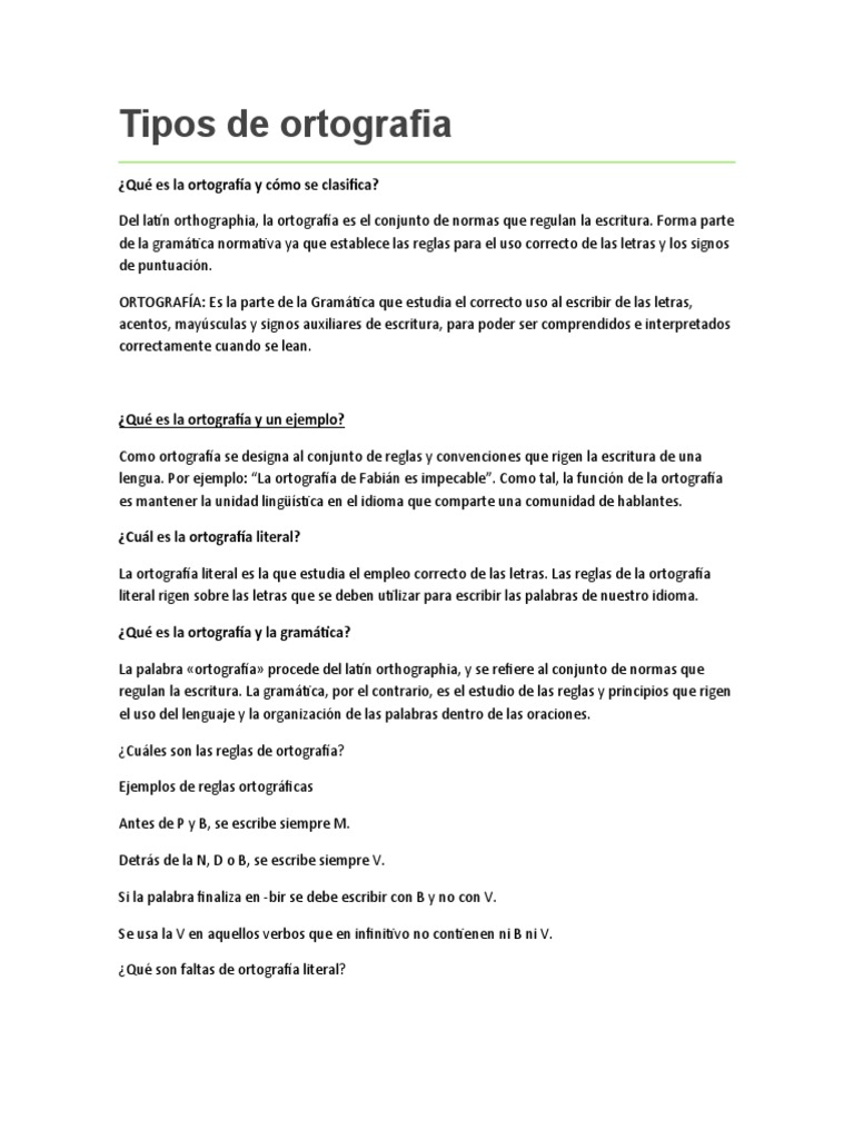 Tipos de Ortografia2 | PDF | Idiomas | Estudios de idiomas extranjeros