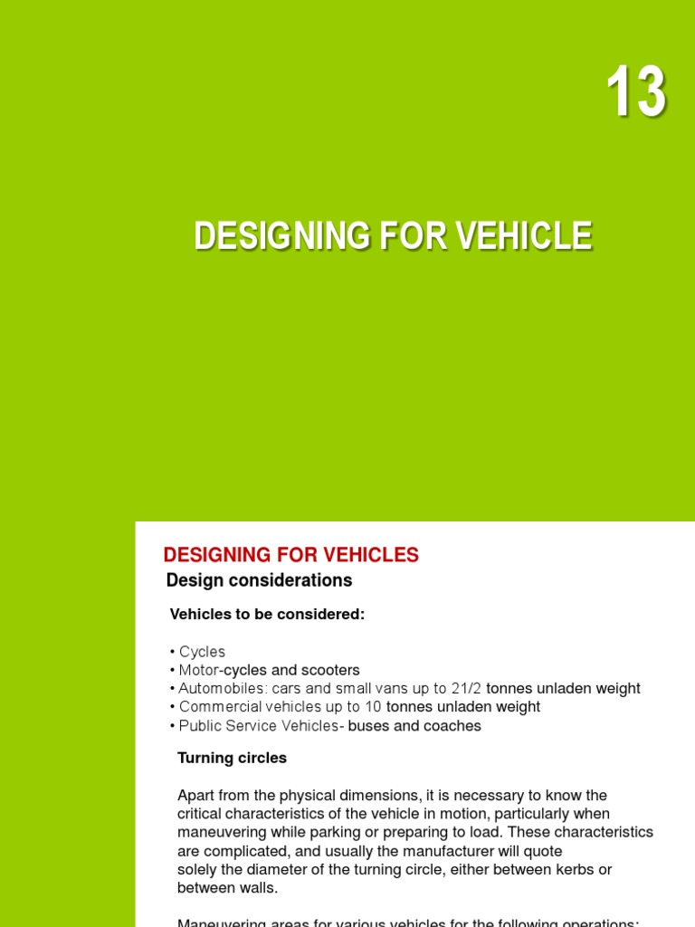 Designing For Vehicle Lecture | PDF | Road | Traffic