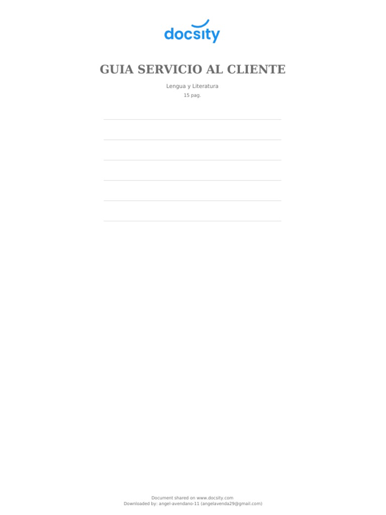 Docsity Guia Servicio Al Cliente 3 | Descargar gratis PDF | Servicio al ...