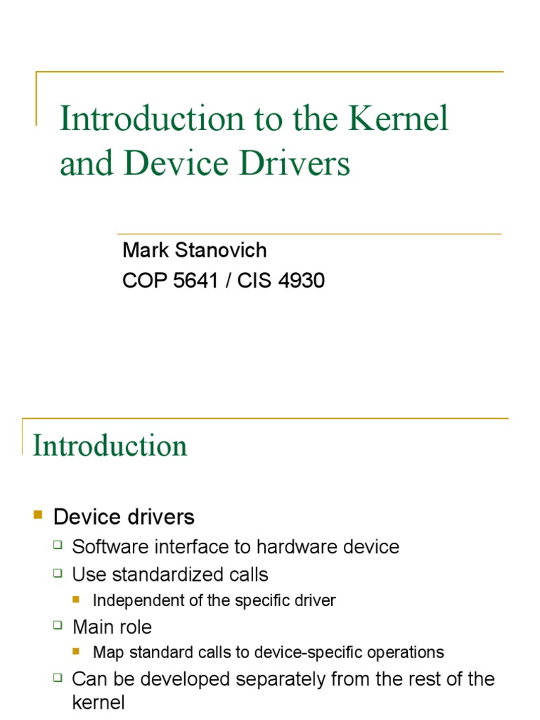 Lecture 1 Introduction | PDF | File System | Device Driver Lecture 1 Introduction | PDF | File System | Device Driver