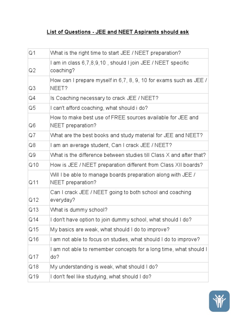 List of Questions To Be Asked | PDF | Cognitive Psychology | Cognitive ...