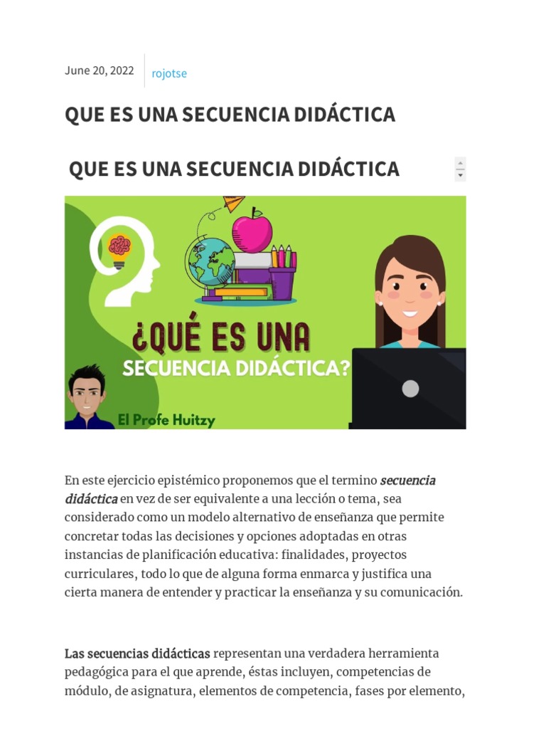 Que Es Una Secuencia Didáctica Pdf Enseñando Aprendizaje