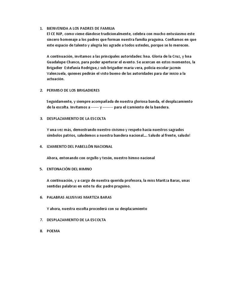 Programa Dia Del Padre | PDF