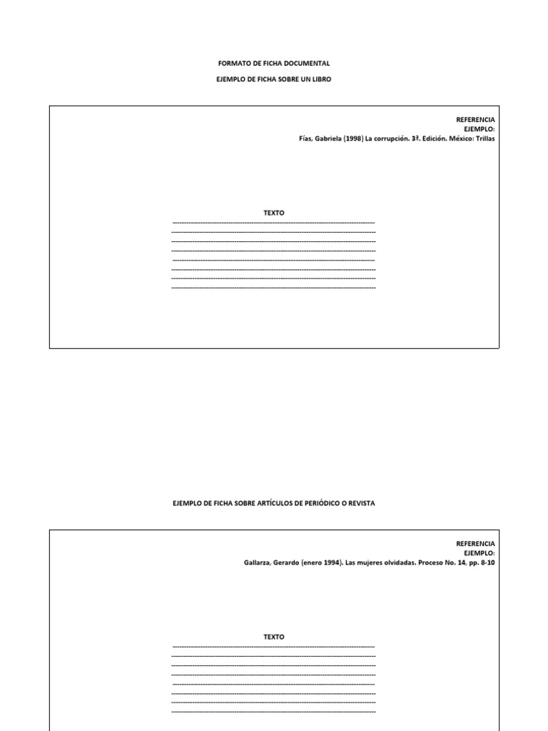 Formato de Ficha Documental | PDF