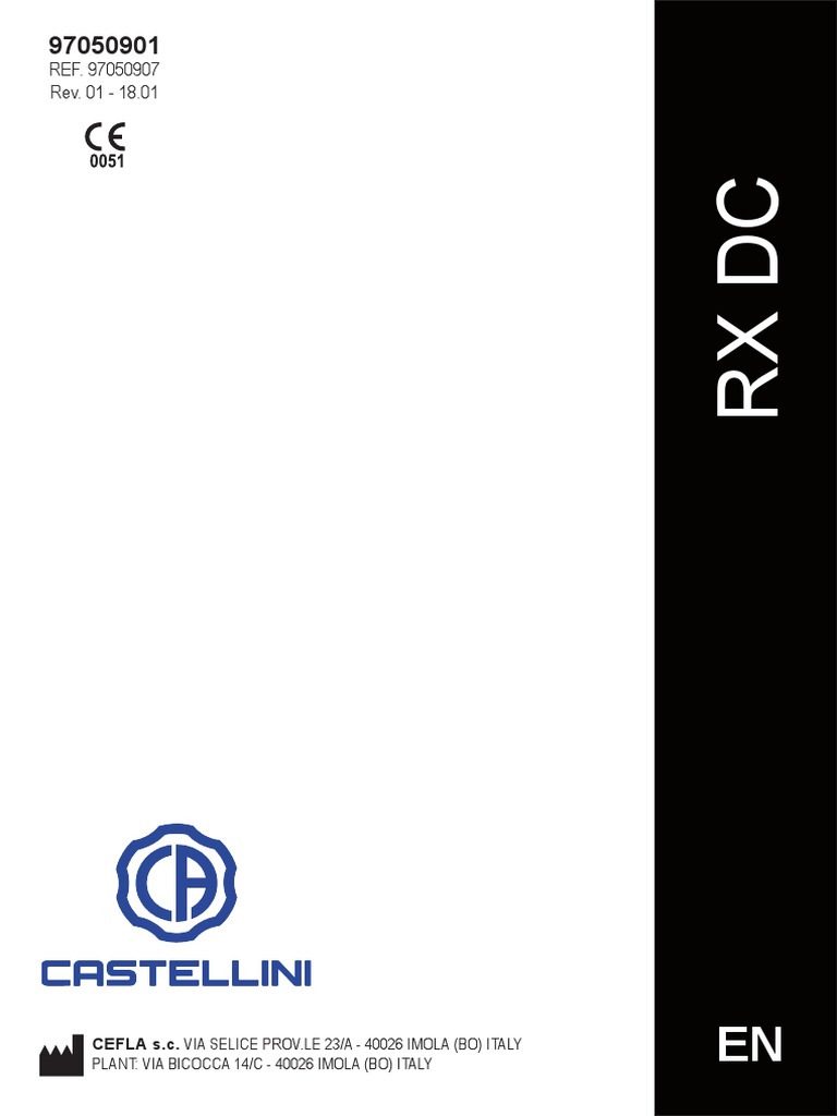 Castellini RX DC 706S0463 Usermanual | PDF | Medical Device ...