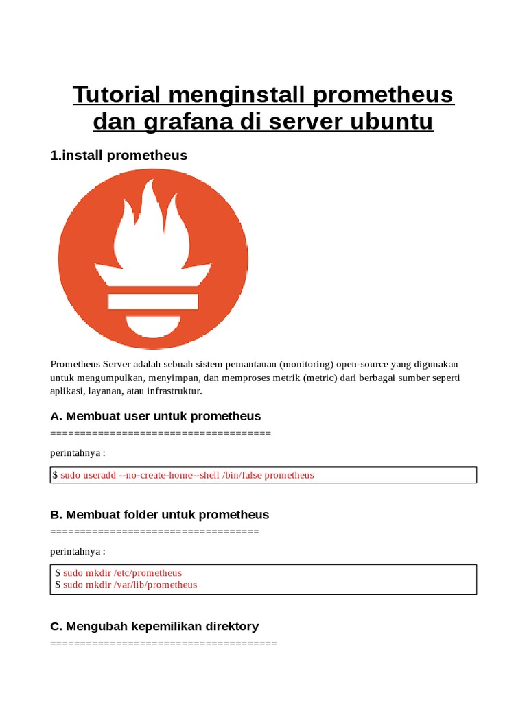 Tutorial Menginstall Prometheus Dan Grafana | PDF