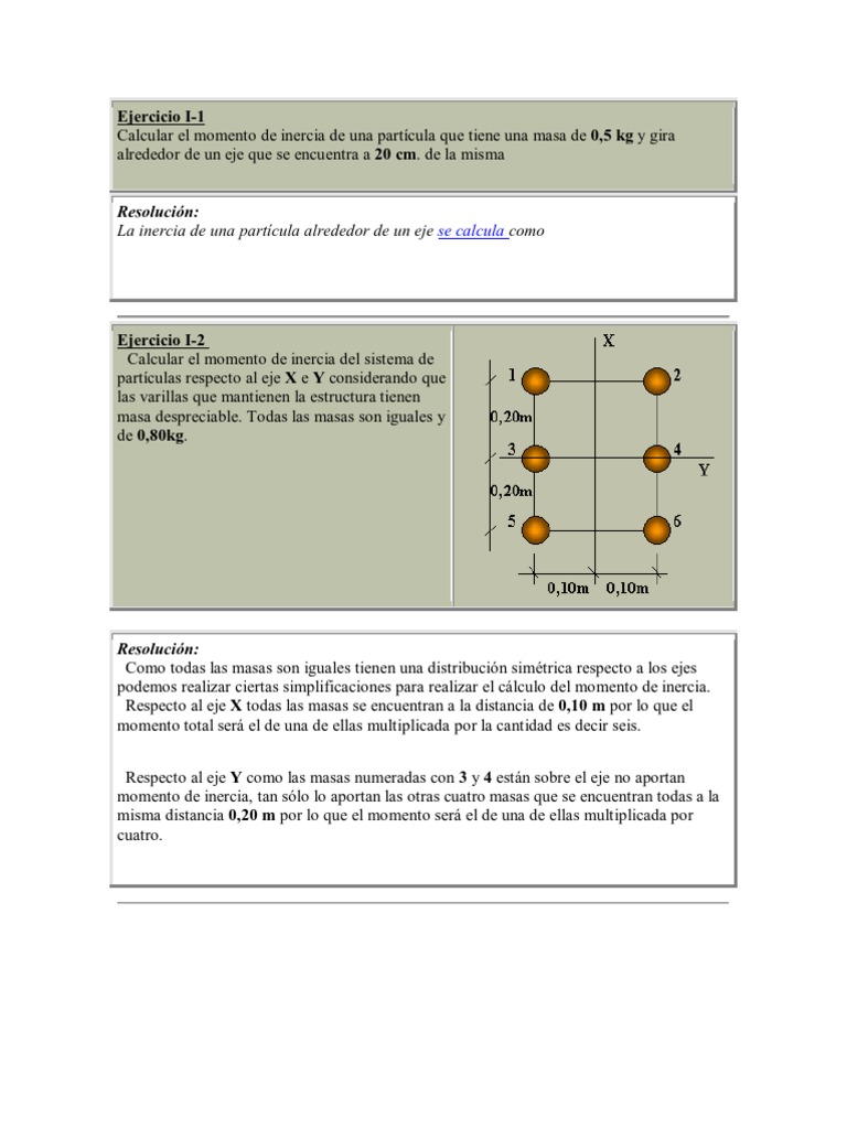 Ejercicio I | PDF | Momento angular | Masa