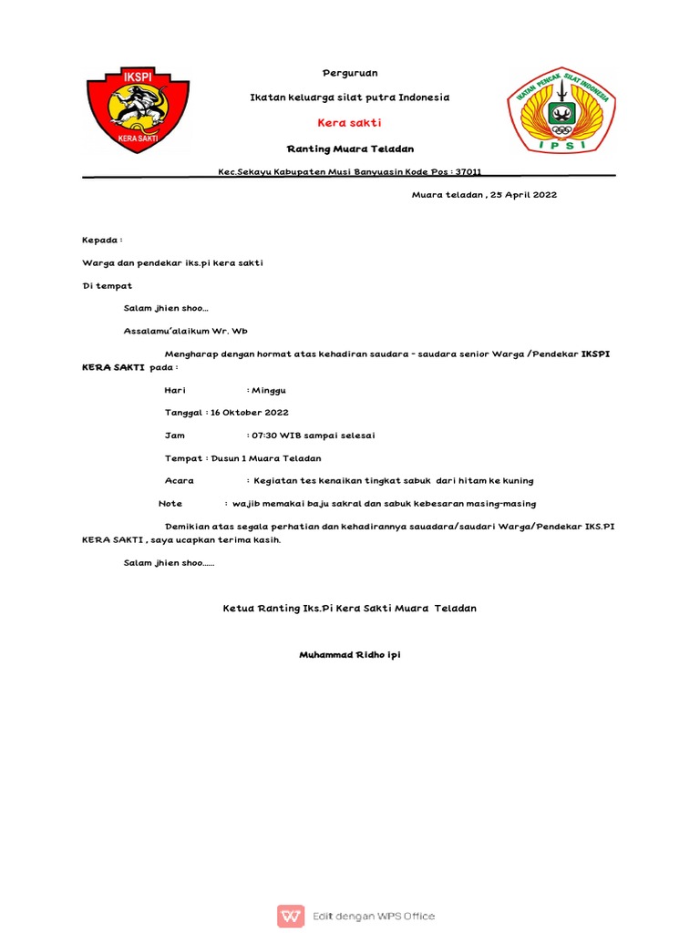 Undangan Iks - Pi Kera Sakti 1 | PDF