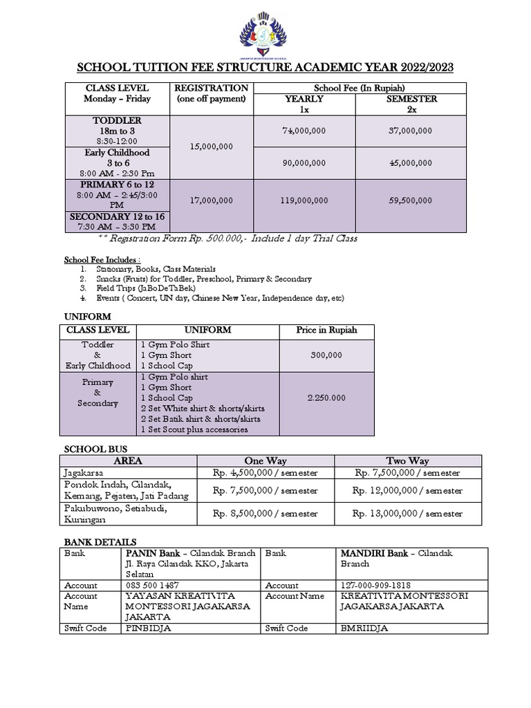 Jms School Fee 2022-2023 | PDF | Payments