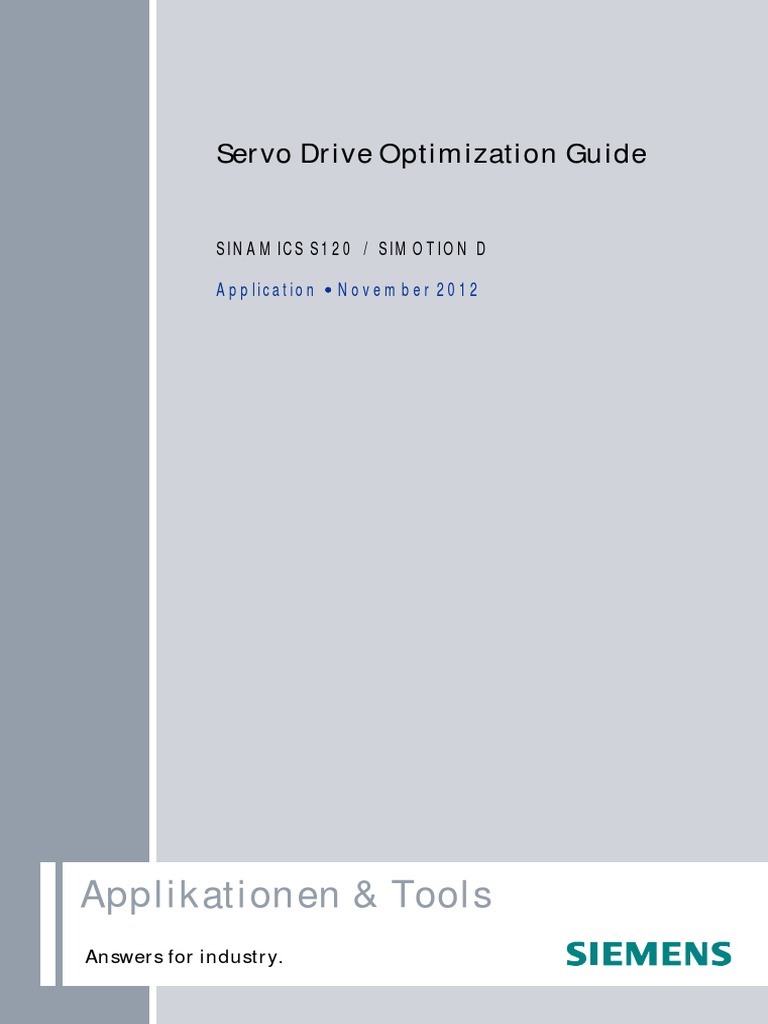 SINAMICS S120 SIMOTION D Servo Drive Optimization Guide V1 1 | PDF ...