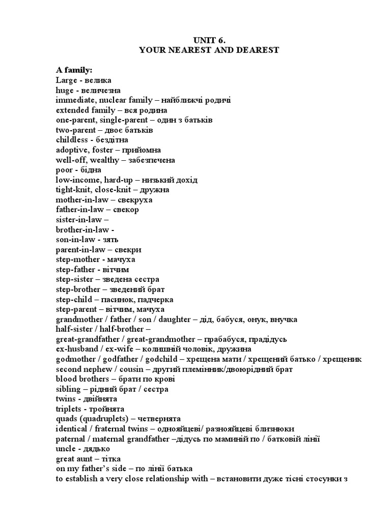 Unit 6 Words - New | PDF