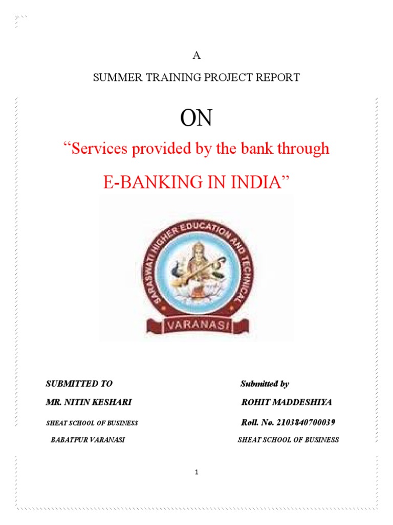 Final-Project-on-E-banking FINAL REORT | PDF | Debit Card | Online Banking