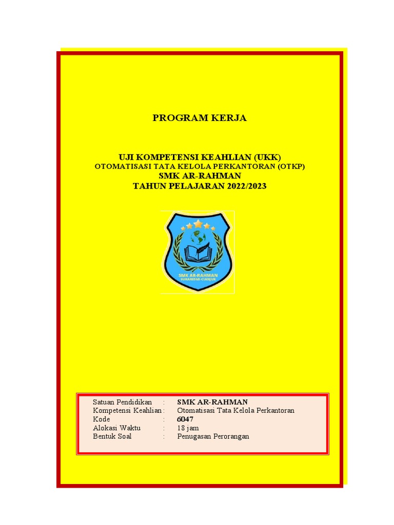 Program Kerja Ukk Otkp 2023 | PDF