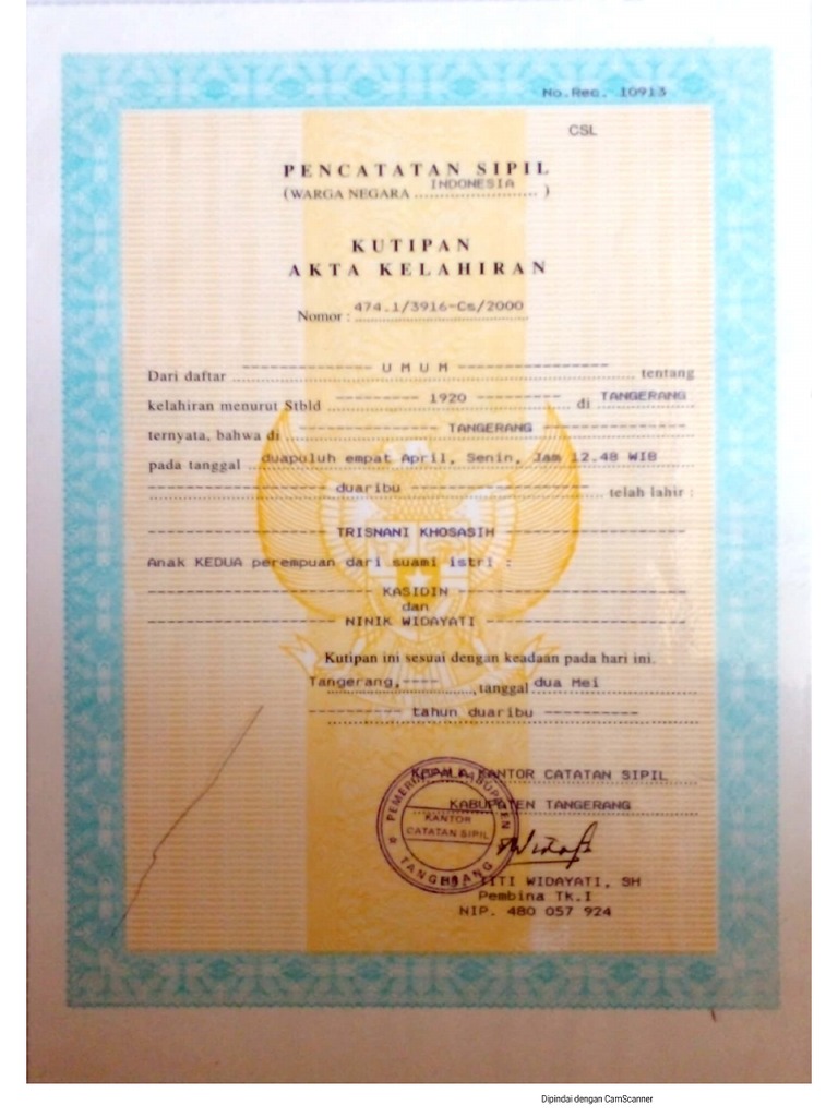 Akte Kelahiran | PDF