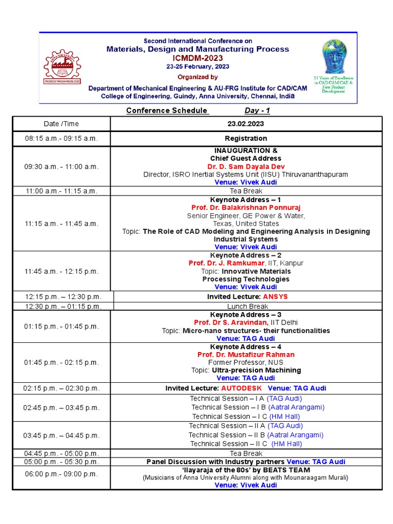 Conference Schedule | PDF