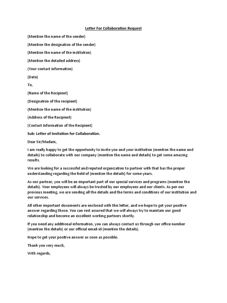 Collabration Request Draft-MVE | PDF