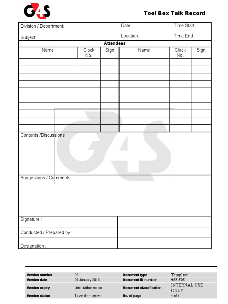 Tool BoxTalk Record | PDF