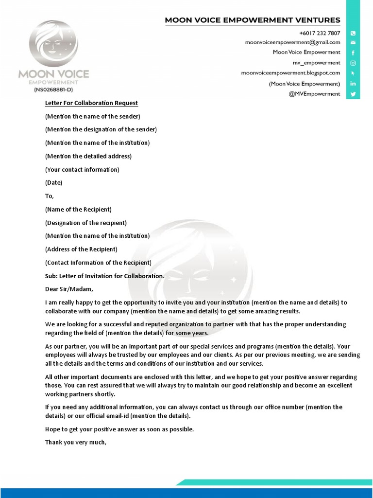 MVE-Collabration Request Letter Blue | PDF