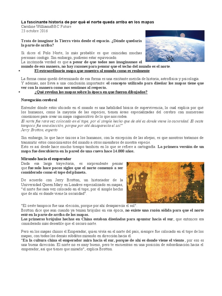El norte en los mapas: una construcción cultural | PDF | Mapa | Astronomía