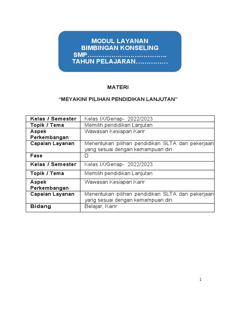Modul Materi 9 - SMP Ix | PDF | Karier & Perkembangan | Bisnis