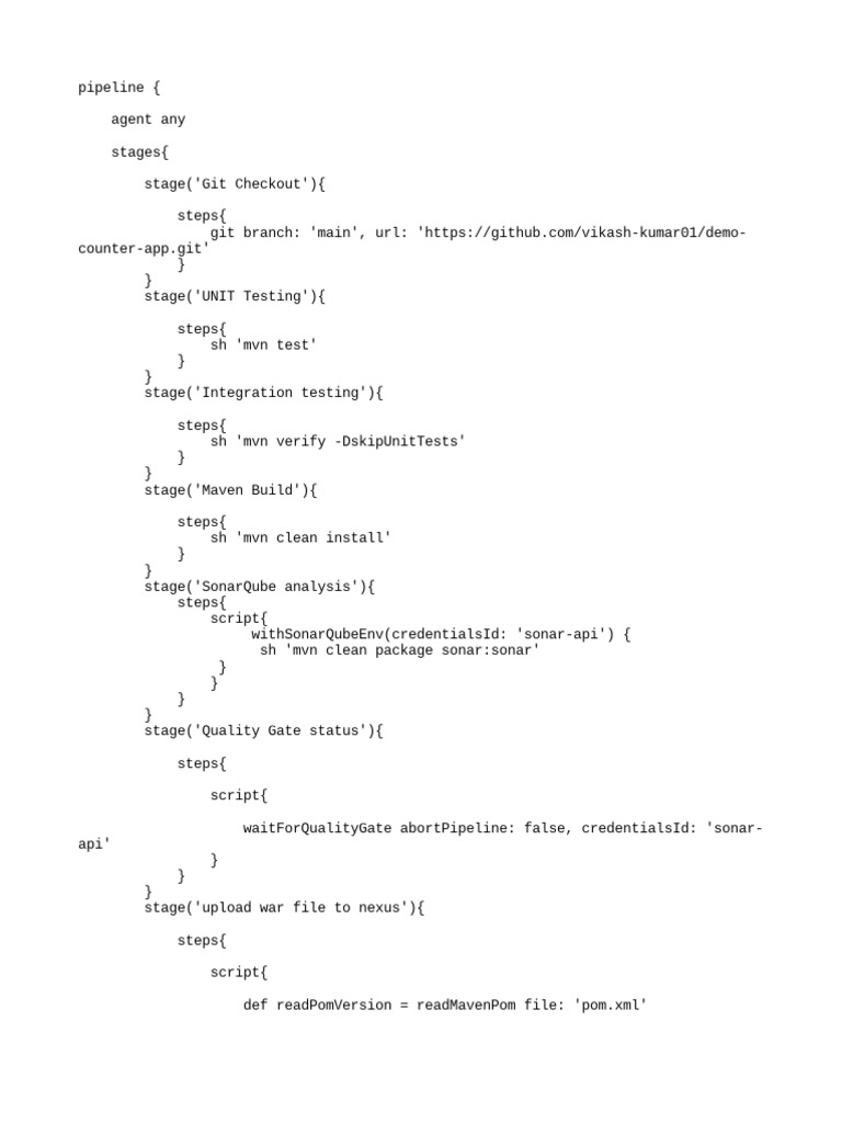 Jenkinsfile | PDF | Computer Engineering | Computer Science