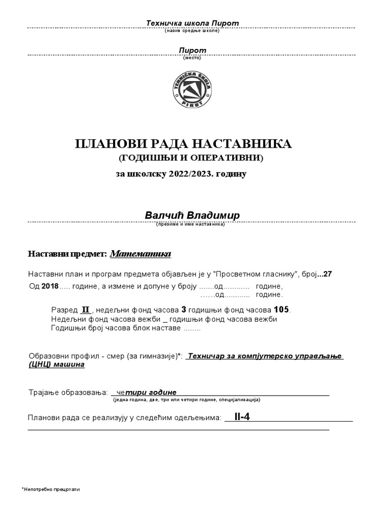 Matematika II4 Vladimir Valčić 22 | PDF