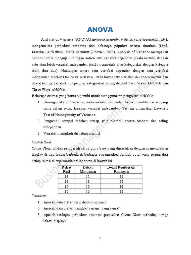 ANOVA | PDF