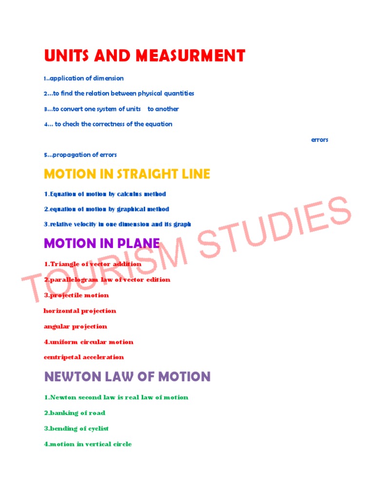 Class 11 Physics Important Questions | PDF