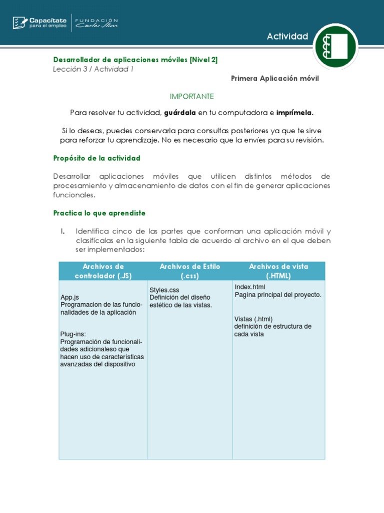 Primera Aplicación Móvil | Descargar gratis PDF | Aplicación movil | Software de la aplicacion