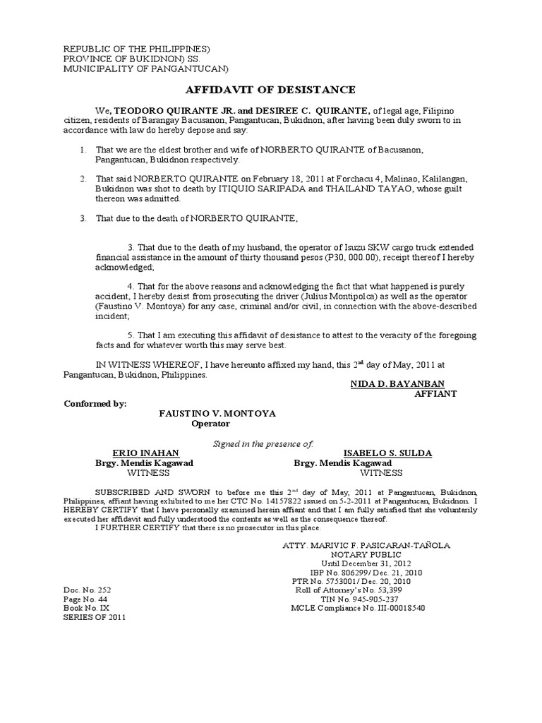 AFFIDAVIT | PDF | Affidavit | Evidence