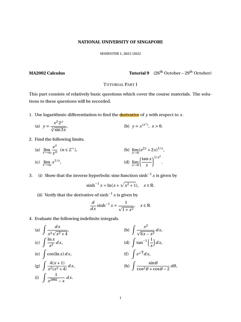 MA2002 Tutorial9 | PDF | Mathematics | Mathematical Analysis