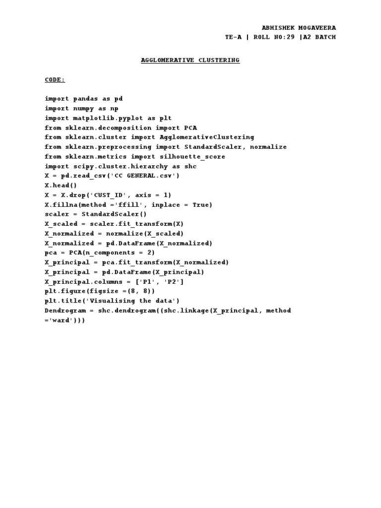Agglomerative Clustering Pdf