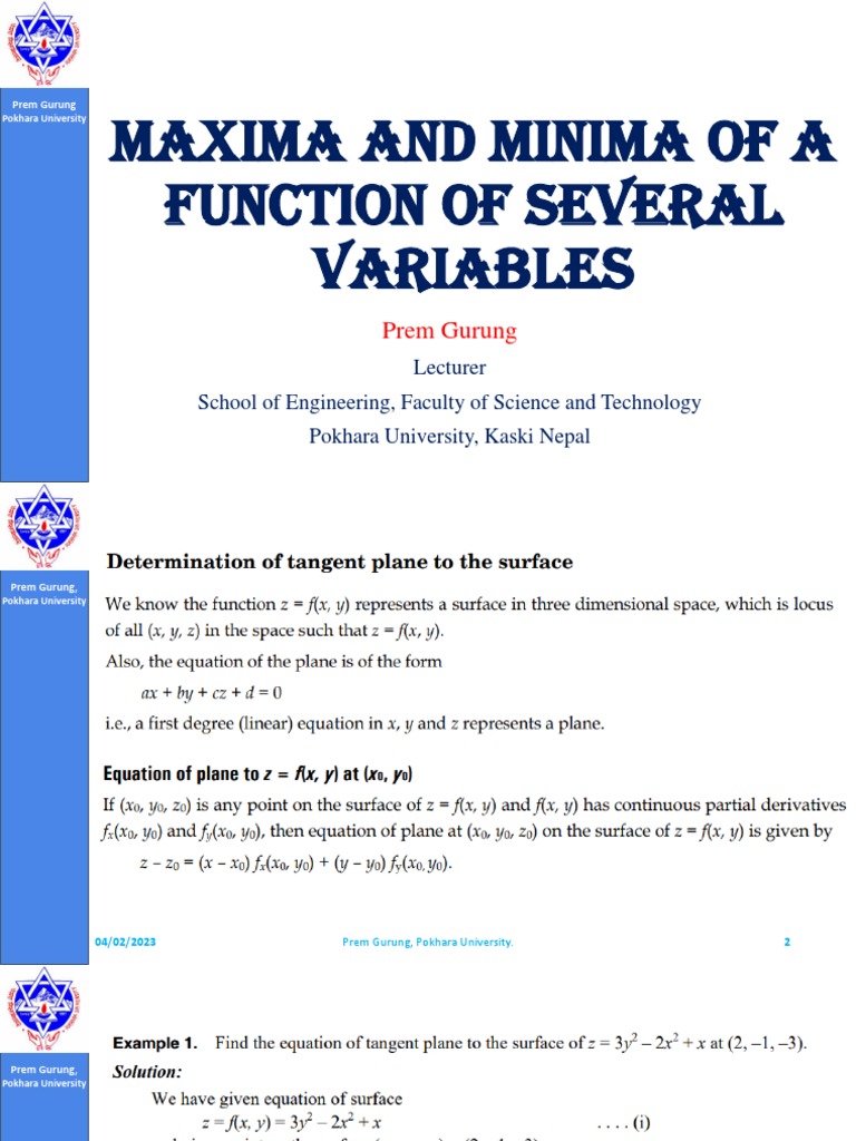 Lecture Maxima And Minima Pdf Maxima And Minima Mathematical Concepts