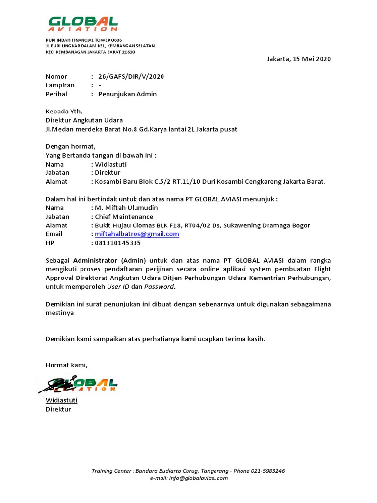 Contoh Surat Penunjukan Admin | PDF