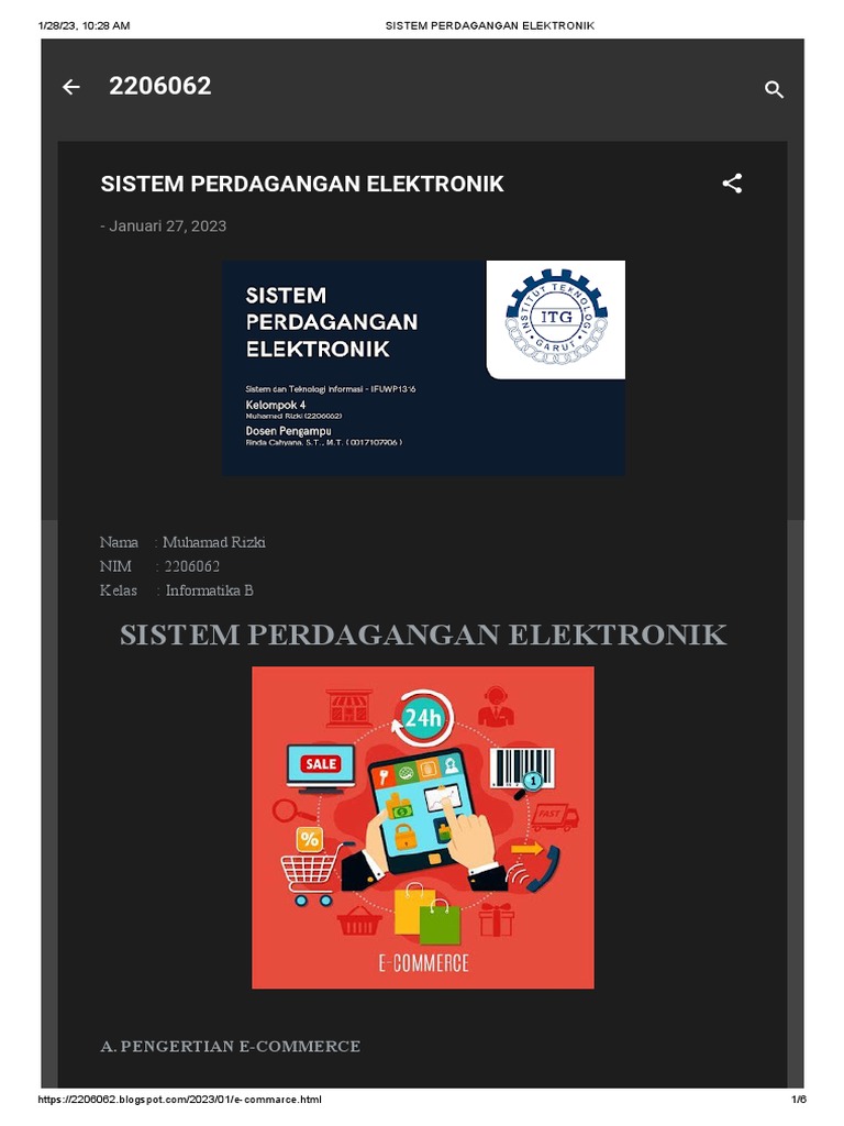 Pengantar Sistem E-Commerce dan Modelnya | PDF
