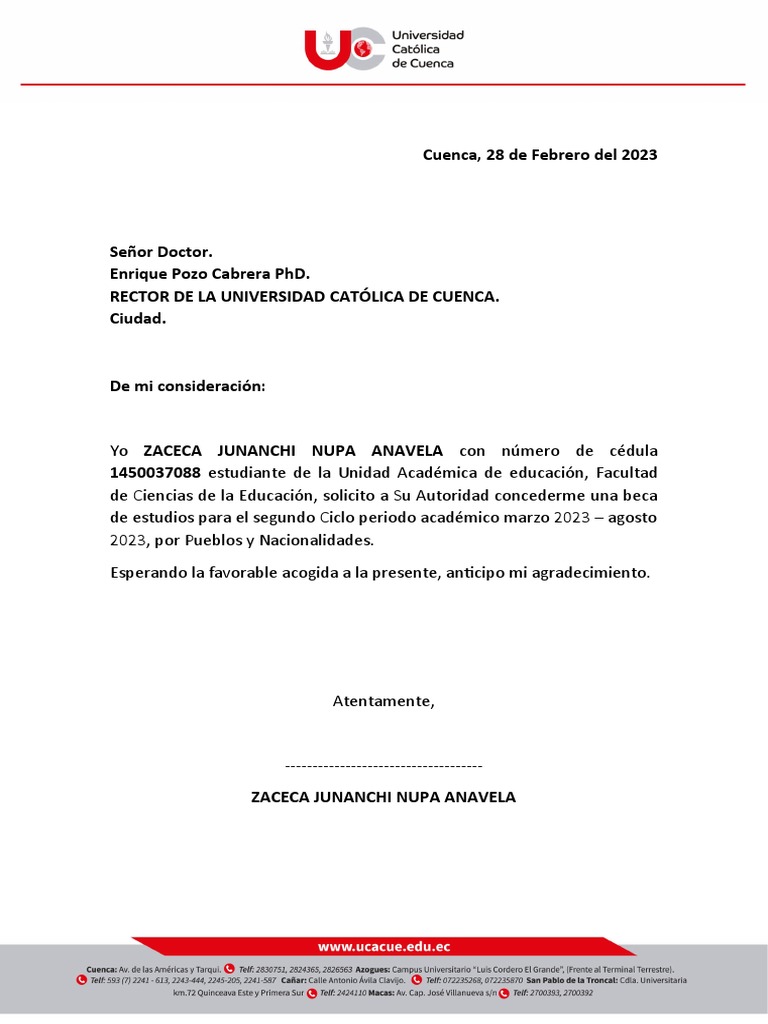 Solicitud Al Rector | PDF | Ciencias sociales