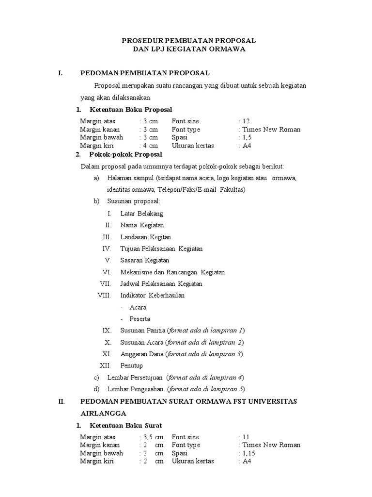 Prosedur Pembuatan Proposal Dan LPJ Ormawa | PDF